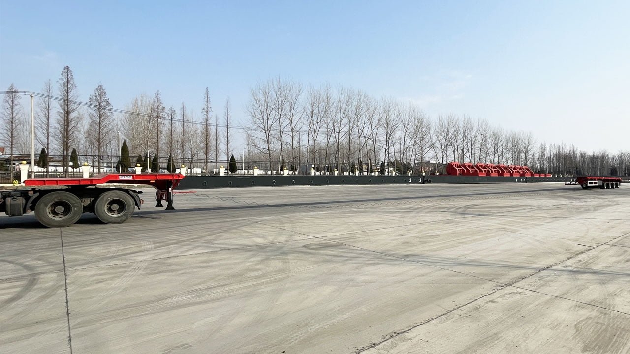 Extendable Wind Turbine Blade Trailer 4 Axles 62m For Sale